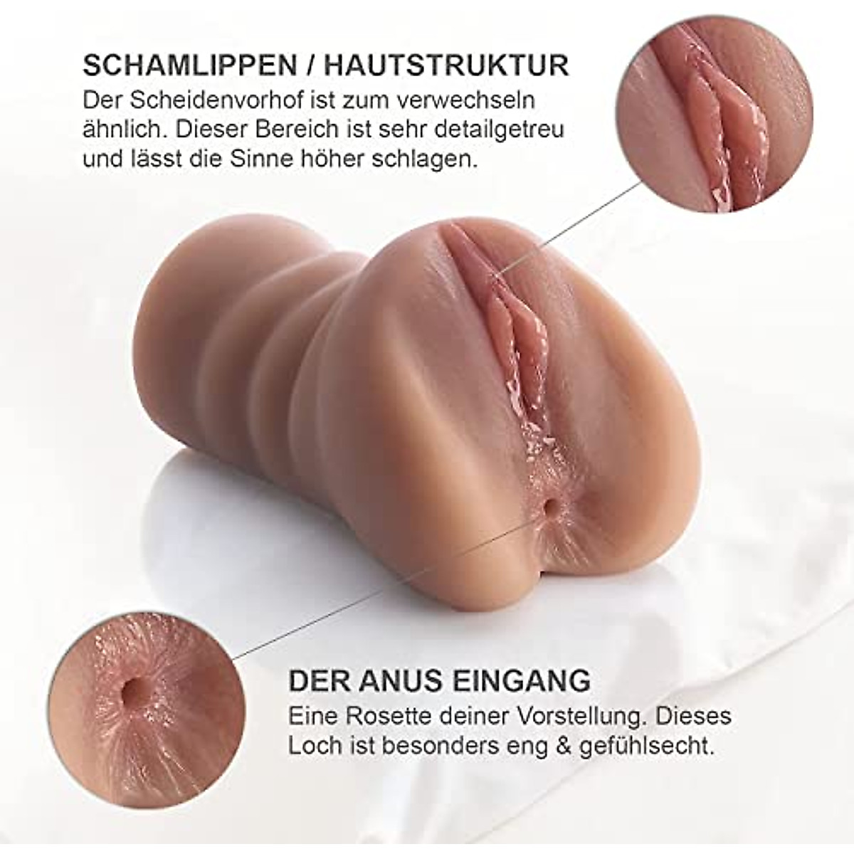 Masculine Toy, Real Vaginal Tight Hole, Two Channels with Suction, Portable Pocket cat Adult Sex Toy, Convenient for Cleaning Skin Color