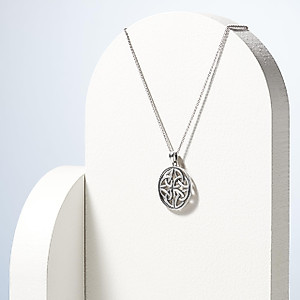 Amazon Essentials Sterling Silver Celtic Triquetra Trinity Knot Medallion Pendant Necklace, 18' (previously Amazon Collection)