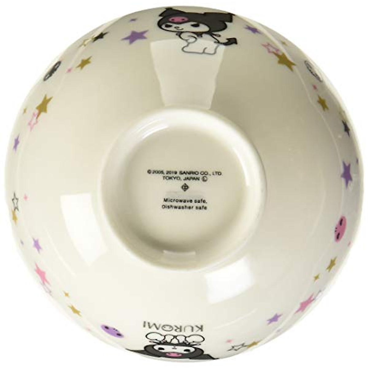 金正陶器(Kaneshotouki) Sanrio 315110 Kuromi Stars Rice Bowl, Made in Japan, White