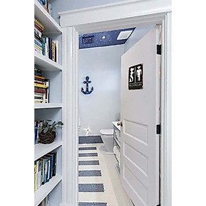 Funny Mermaid Pirate Vintage Restroom Door Sign Bathroom Decor Use For Nautical,Mermaid,Pirate,Beach,Ship Themed Wall Decor 12" * 8" (515)