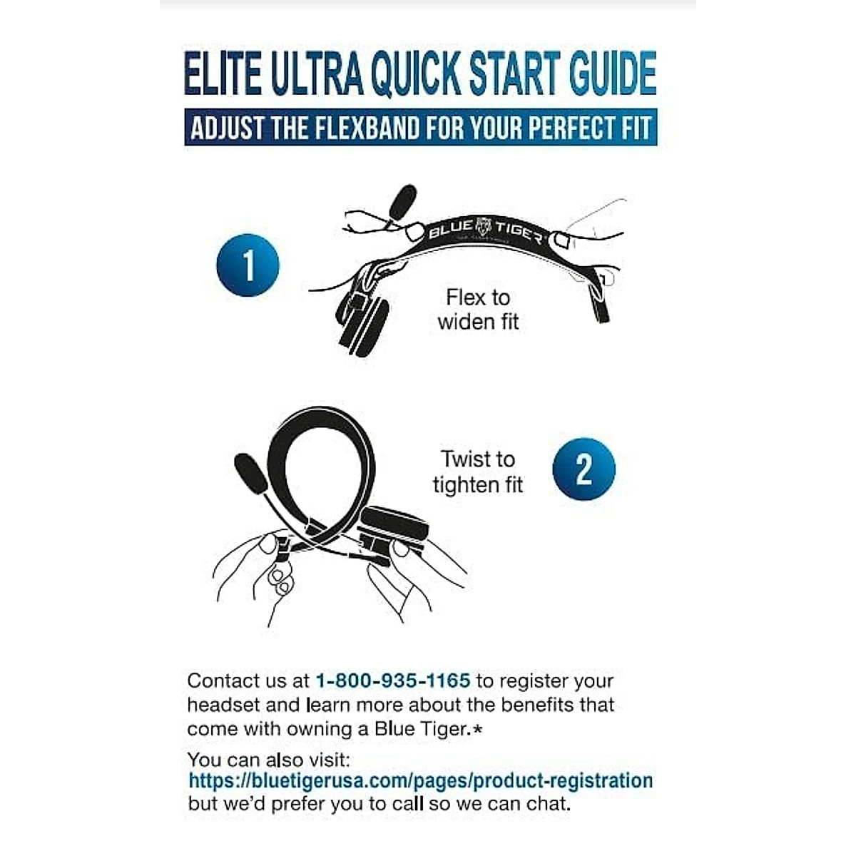 Blue Tiger Elite Ultra Wireless Bluetooth Headset – Trucker and Office Professional Headset - Noise Cancellation Bluetooth 5.0 Headset – 60 Hours Talk Time, 1200 Hours Standby