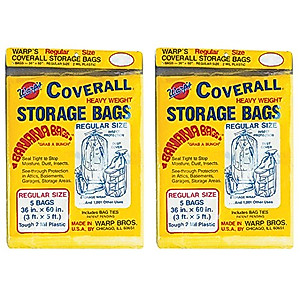 Warp'S Storage Bag Banana Bag Regular Yellow 36" X 60" 5 Bags Per Pack - 2 Pack (Total 10 Bags)