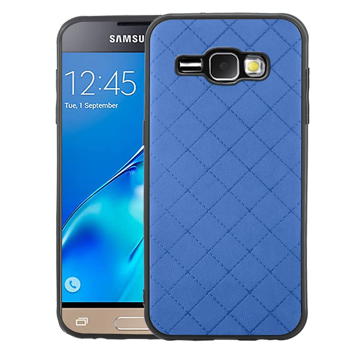 ELISORLI Compatible with Samsung Galaxy J1 2016/Amp 2/Express 3/Luna Case Rugged Thin Slim Cell Accessories Anti-Slip Fit Rubber TPU Mobile Phone Soft Cover for Glaxay Amp2 SM-J120A Women Men Blue