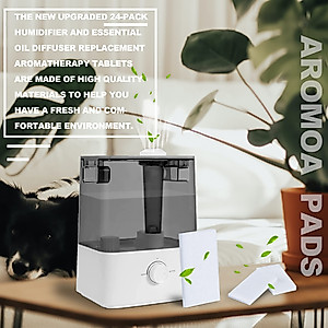 FETIONS 24 Pack Aroma Pads use in Replacing humidifiers and Essential Oil diffusers for a Stronger and Longer Lasting Scent, Fit for Cla-ssic300S, LV600S, LV600HH,Oasis-Mist
