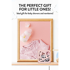 Malarkey Kids Silicone Teething Toys Chew Cube Baby Toy Activity Cube for New Born Babies Toys Rattle Teether Four Way Sensory Stimulation (Easy Grip, BPA Free Non Toxic, Mauve, Pack of 1)