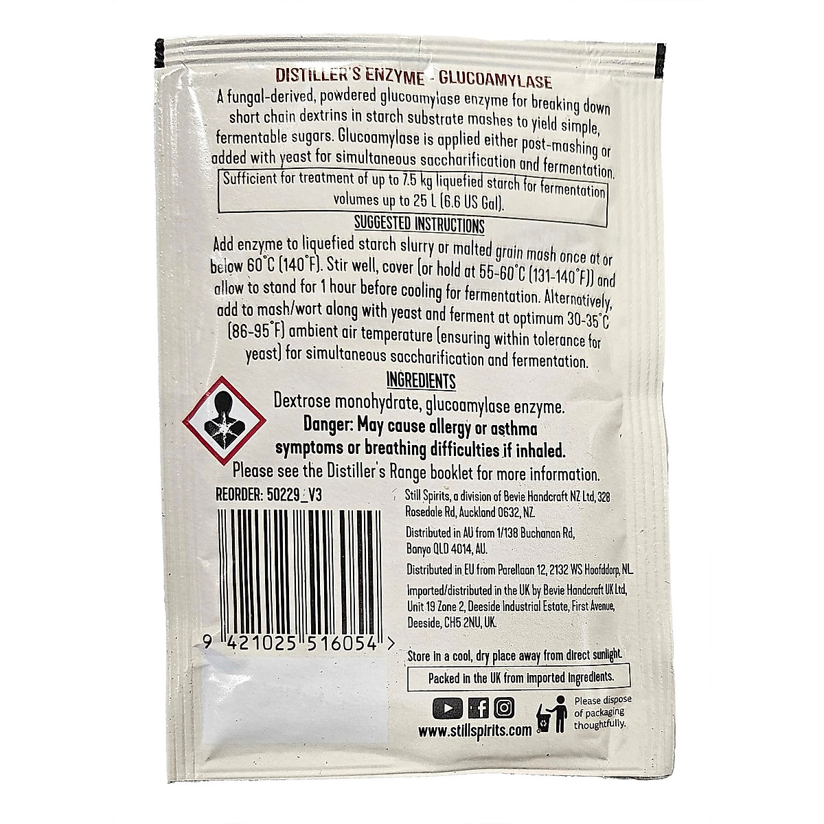 2x Still Spirits Distillers Glucoamylase Enzyme 12g for 25L Gluco-Amylase