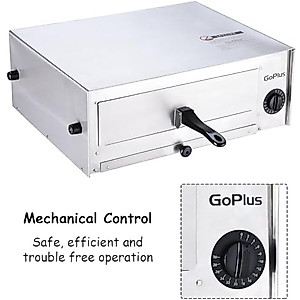 Goplus Electric Pizza Oven Stainless Steel Pizza Baker for Kitchen Commercial Use, Snack Oven
