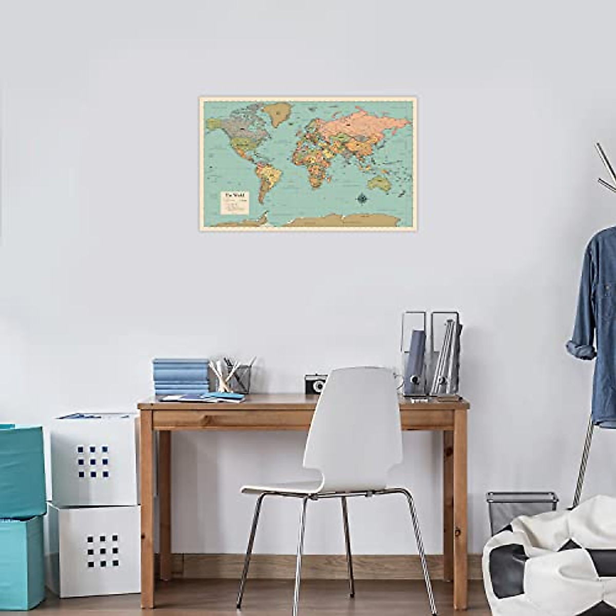 World Map & USA Map Poster Set - Laminated 2 Pack (18x29)