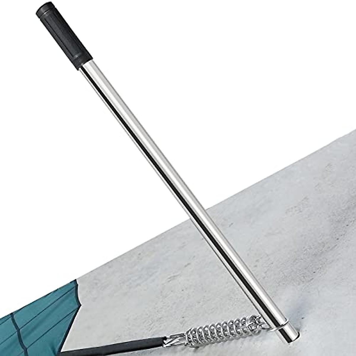 Uprimu Pool Cover Tool, Pool Cover Removal Installation Rod Pool Cover Anchors, Stainless Steel Heavy Made, 29inch Length, Compatible with All Standard Pool Cover Anchors