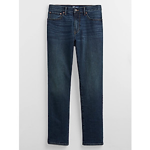 GAP Mens Straight Taper Fit Jeans, Dark Wash Indigo, 34W x 32L US