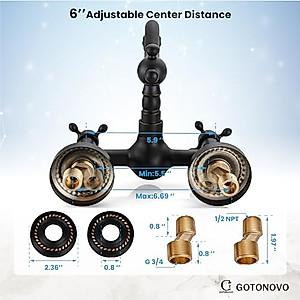 gotonovo 6 Inch Center Oil Rubbed Bronze Wall Mount Kichen Sink Faucet 2 Double Knobs Handle Vintage Kitchen Bathroom Mixer Tap