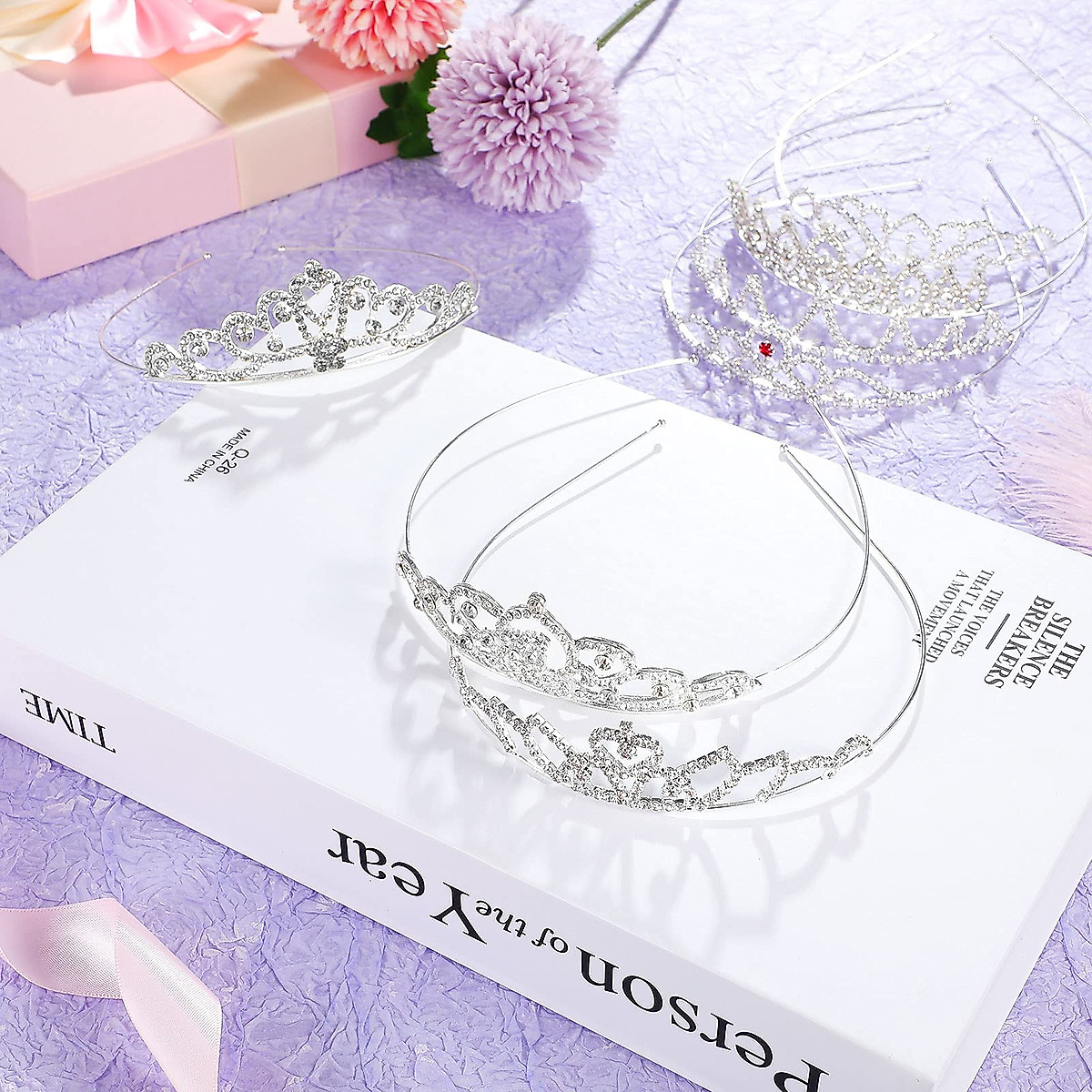 Hicarer 20 Pieces Girls Tiara Crown Bulk Silver Princess Tiaras Crystal Headband for Girls Wedding Birthday Party(Cute Style)