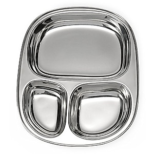 Lifestyle Block Stainless Steel Plastic-Free 3 Compartment Kid’s Plate – Small Divided Kid Plate - Compare to EcoLunchbox