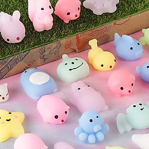 24 PCS Squishy Toys Mochi Party Favor for Kids Gift Prizes for Kids Classroom Desk Pets Birthday Easter Christmas Goodie Bag Random Animal
