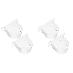 Acrylic Bird Feeder Parrots Water Cup 4 PCS Bird Cage Bird Feeder cage Bird Food Feeding Bowl Cockatiel cage Food Box Food Box Plastic Bird Parrot Feeding Bowl