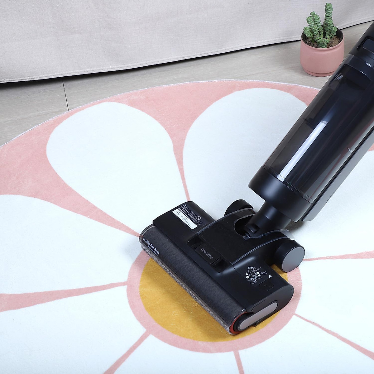 Sunflower Circle Carpet,Super Soft Cute Round Rugs,47" Pink Children Area Rugs,Furry Carpet for Teen's Room,Kawaii Carpet,Room Decor for Baby,Girls Bedroom Decor Rugs, FIPPLEY06088