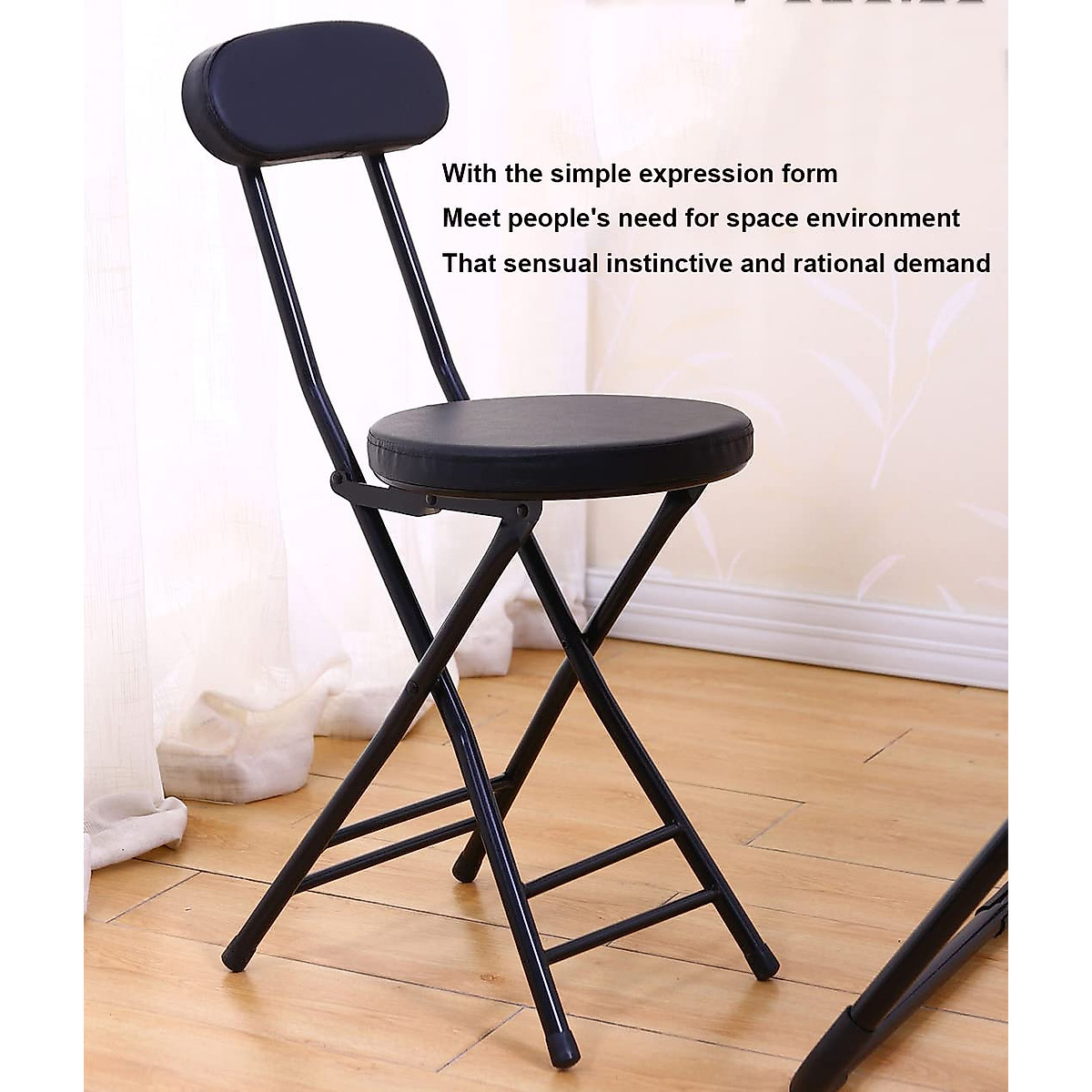 Cushioned Padded Folding Stool, 28.7-Inch Foldable Folding bar Stool,Portable Folding Stool with Handle for Fishing Hiking Gardening Travel BBQ