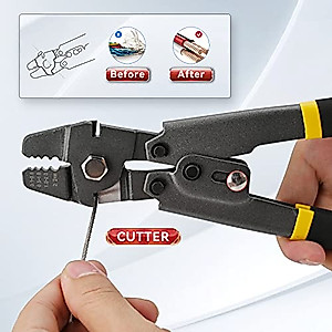 CENYB Up To 2.2mm（3/64 1/16 5/64 Inch） Teflon Coating Anti-Rust and Anti-Corrosion Wire Rope Crimper Fishing Crimping Tool
