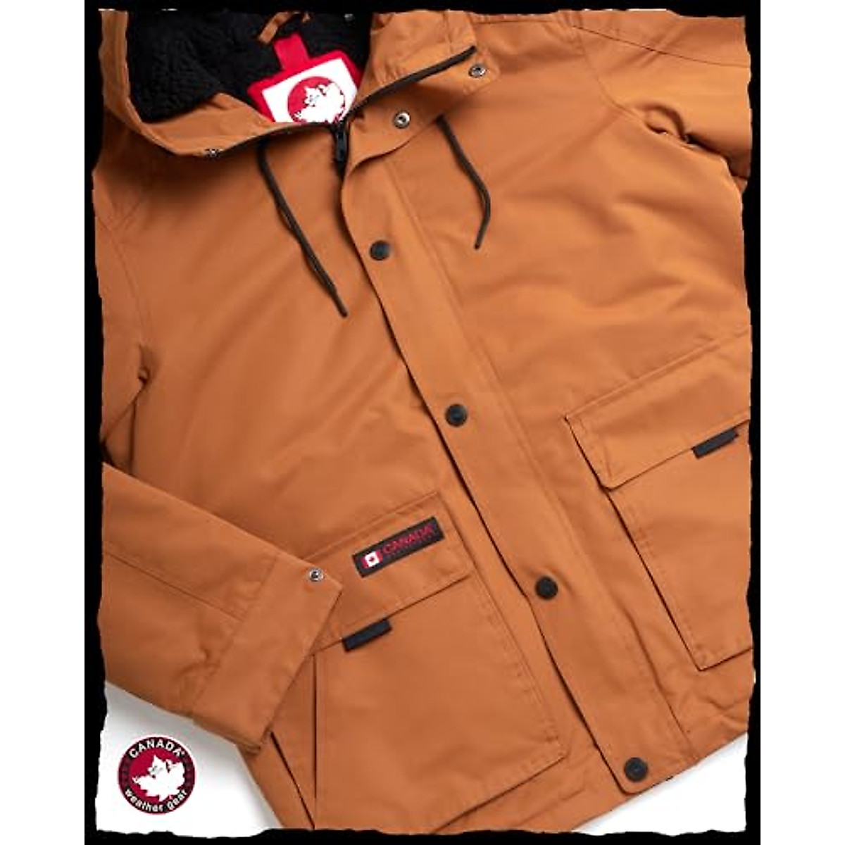 CANADA WEATHER GEAR Men's Winter Coat – Heavyweight Weather Resistant Sherpa Fleece Lined Parka Jacket (M-XXL), Size Medium, Oak