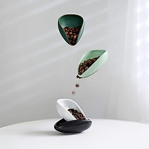 watchget Ceramic Coffee Dosing Cup & Tea Storage Tray, Single Dose Measuring Container for Coffee Beans & Loose Leaf Tea Dosing Vessel, Black