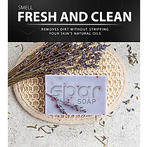 Spar Soap Platinum Bar (4 Ounce), Lavender Tea Tree, Antifungal Properties, For BJJ, MMA, Wrestlers, Grapplers, Men/Women, USA Made Body Soap, For Body Odor, With Lavender, Cassia, Clove