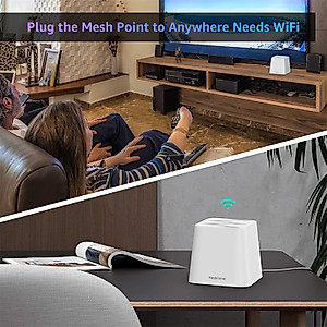 Meshforce M1 Mesh WiFi System, Whole Home WiFi Performance, WiFi Router Replacement, Max Wireless Coverage 6+ Rooms, Easy to Setup, Parental Control (3 Pack)