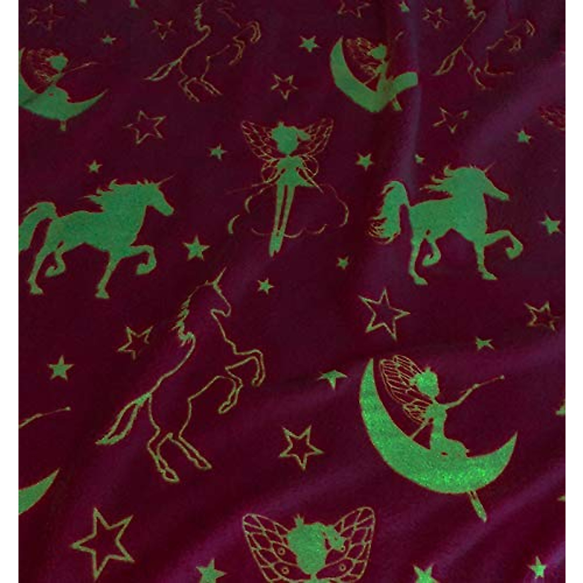 Unicorn Blanket Glow in The Dark Luminous Fairy Blanket for Kids - Soft Plush Pink Fantasy Star Blanket Throw - Large 60in x 50in Glowing Magical Blankets Gift for Girls (Pink Unicorn and Fairy)