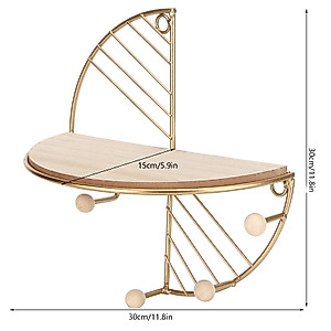 Cyrank Shelving Wall Mounted, Small Shelf for Wall Decorative Wall Shelves Floating Shelves for Bedroom No Drill Shelf Wall Decorations Gold