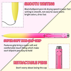 WY WENYUAN Cute Pastel Ballpoint Pens, Fine Point Smooth Writing, Colorful Pens, Black Ink 1.0 mm Journaling Pens Office Supplies for Women & Men, Note Taking