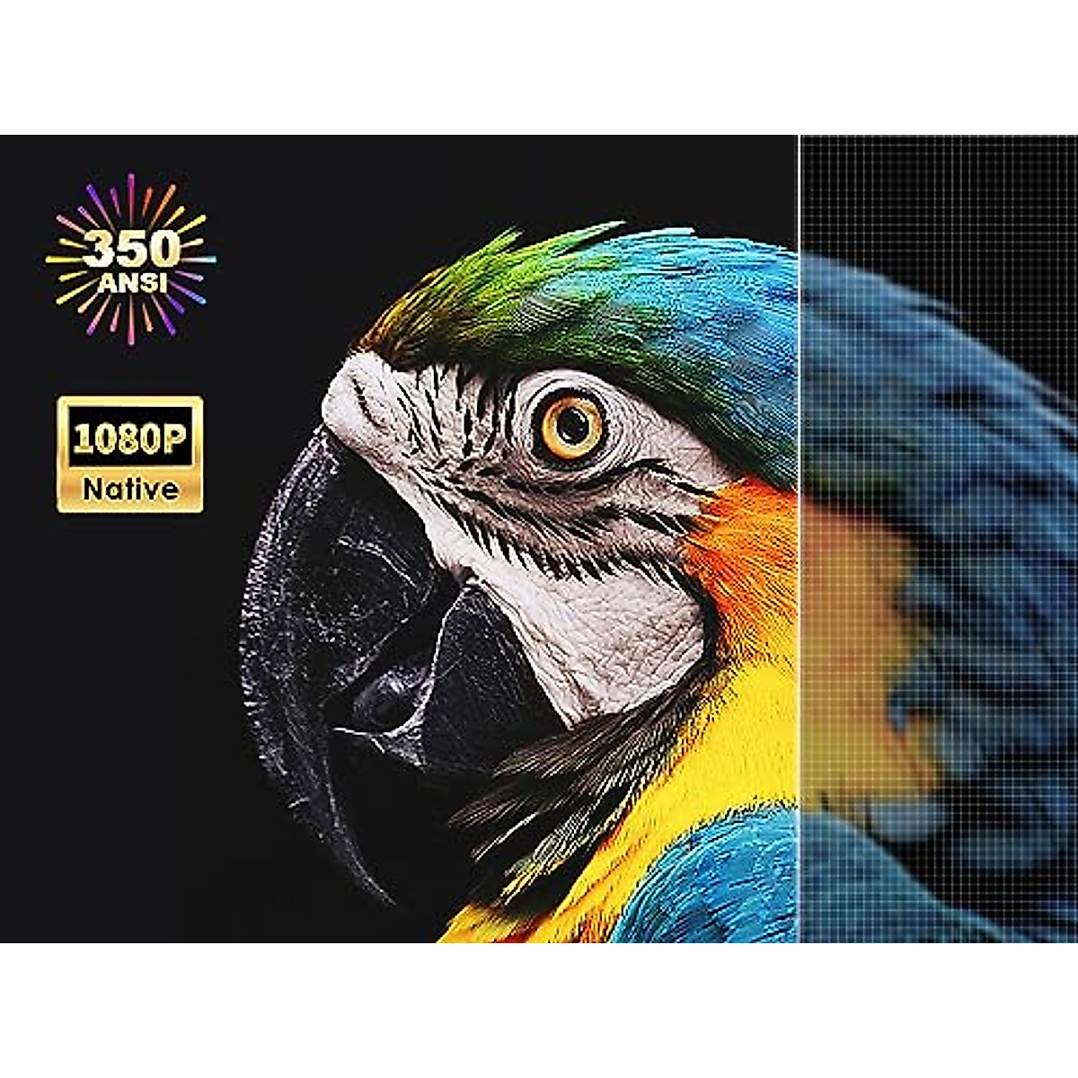 YOWHICK Projector 4K With WiFi and Bluetooth, 20000L Native 1080P Mini Projector For Outdoor Moives, Portable Video Projector For Home Theater, Compatible w/iOS/Android/Win/TV/PS5, White