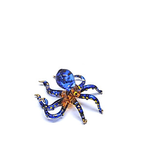 Handmade Mini 2.75" Blown Glass Swimming Octopus Figurines Figures Art,Collectible Dollhouse Gift Ideas,Miniature Ocean Animals,Tiny Ornament Cool Stuff Decor No.8