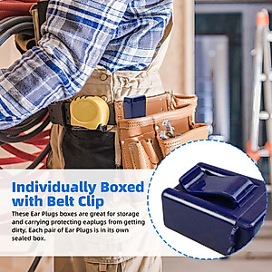 100 Pairs Ear Plugs, Corded Earplugs, Reusable, Individual Package, Soft & Comfortable, Ear Plugs for Noise Cancelling 27dB NRR, Snoring, Shooting, Working, Loud Noise