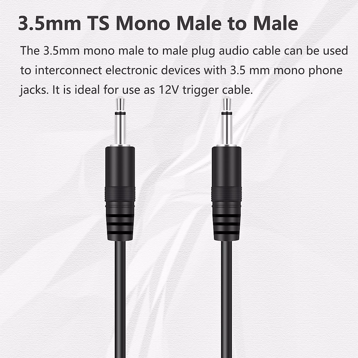 Bolvek 6ft 3.5mm 1/8" Male TS Mono Plug to 3.5mm Male Mono Jack Audio Cable