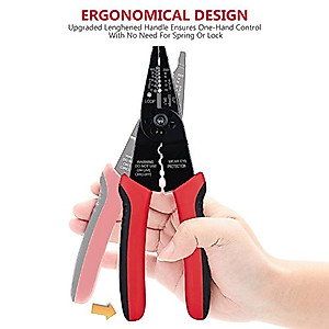 WGGE WG-015 Professional 8-inch Wire Stripper/wire crimping tool, Wire Cutter, Wire Crimper, Cable Stripper, Wiring Tools and Multi-Function Hand Tool.