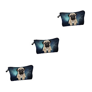 FRCOLOR 3 Pcs Cosmetic Bags for Women Toiletry Bag for Women Womens Toiletry Bag Printing Zipper Makeup Bag Printing Makeup Bag Cosmetic Pouch Women Makeup Bag Digital Miss Plate