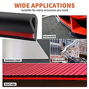 40 Feet Rubber Edge Trim Seal Strip, BISOTHAI Self-Adhesive Rubber U Channel Weather Stripping for Car Doors, Hatches, and Glass, Steel Plates, Easy Cut to Size with Tailor Scissors(Black)