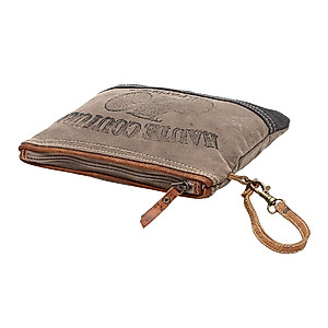 Myra Bag Haute Couture Upcycled Denim & Canvas Wristlet Bag S-1018