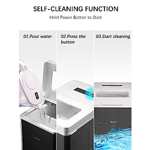 Ice Maker Countertop WANAI Portable Ice Making Machine with Ice Basket & Ice Scoop 33lbs Ice in 24Hrs L&S Bullet Size for Home Kitchen Party Bar