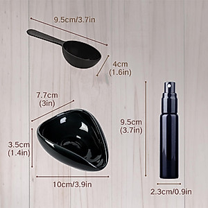 YAFIYGI 3 PCS Coffee Dosing Cup and Spray Bottle with a Spoon Kit Espresso Barista Accessories Ceramic Dosing Tray for Ground Coffee or Tea Mister Spray Bottle Reducing Static Barista Tool Set