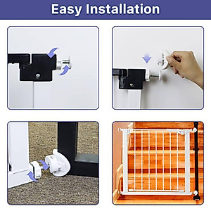 Baby Gate Banister Adapter (2 Pack) Universal Hardware for Pressure Mounted Baby Gate for Stairs Banister to Wall Baby Gate Parts Stair Gate for Pets Banister Baby Gate Extender Work on Stairs, White