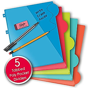 iScholar iQ 5-Subject Poly Cover Wirebound Notebook, College Ruled, 11 x 8.5 Inch Sheet Size, 200 Sheets, Cover Color May Vary (59906)