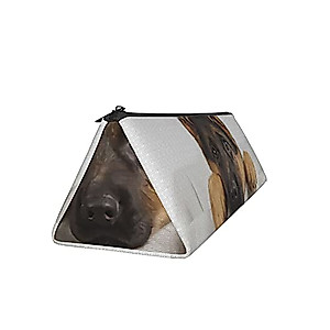 Mermaid Scales Fashion Galaxy Pattern Triangle Pencil Pouch Multi Function Zipper Pencil Bag Organizer for Kids Or Adult Office Idea Gift (Lovely Dog German Shepherd)