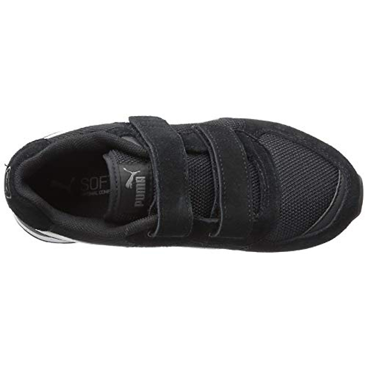 PUMA Unisex-Baby Vista V Sneaker, Black-White, 4 M US Toddler