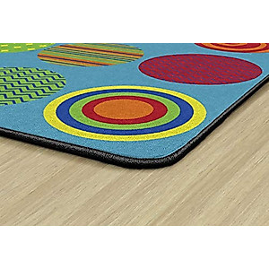 Flagship Carpets Patterned Circles Colorful Multicolor Seating Carpet for a Gathering Place, Children's Classroom Rug or Kids Educational Area, 6' x 8'4", Seats 24, Rectangle