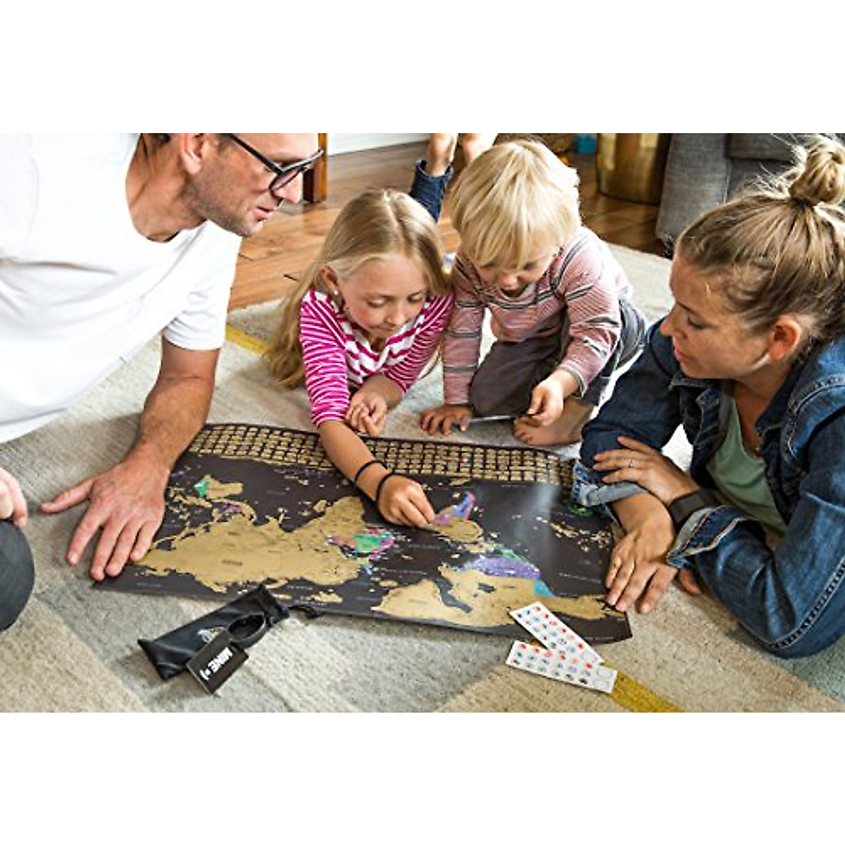 Scratch Off World Map Poster – Deluxe Travel Map, Scratch Off Map of The World with US States and Country Flags, Tracks Where You Have Been, Full Accessories Set, Gift for Travelers, by Earthabitats