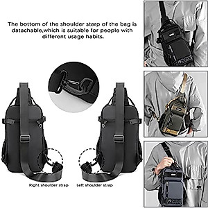 FASNAHOK Crossbody Sling Backpack for Men Women Multipurpose Cross Body Chest Bag Travel Hiking Casual Daypack (Black)