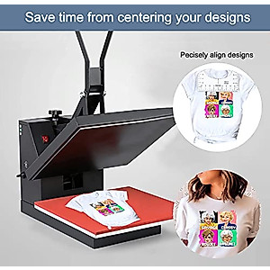 9Pcs Tshirt-Ruler Guide for Vinyl Alignment, Tshirt-Ruler for Heat Press, Tshirt-Rulers to Center Vinyl, Transparent V-Neck/Round PVC Ruler for Children Youth Adult, Front and Back Measurement (10in)