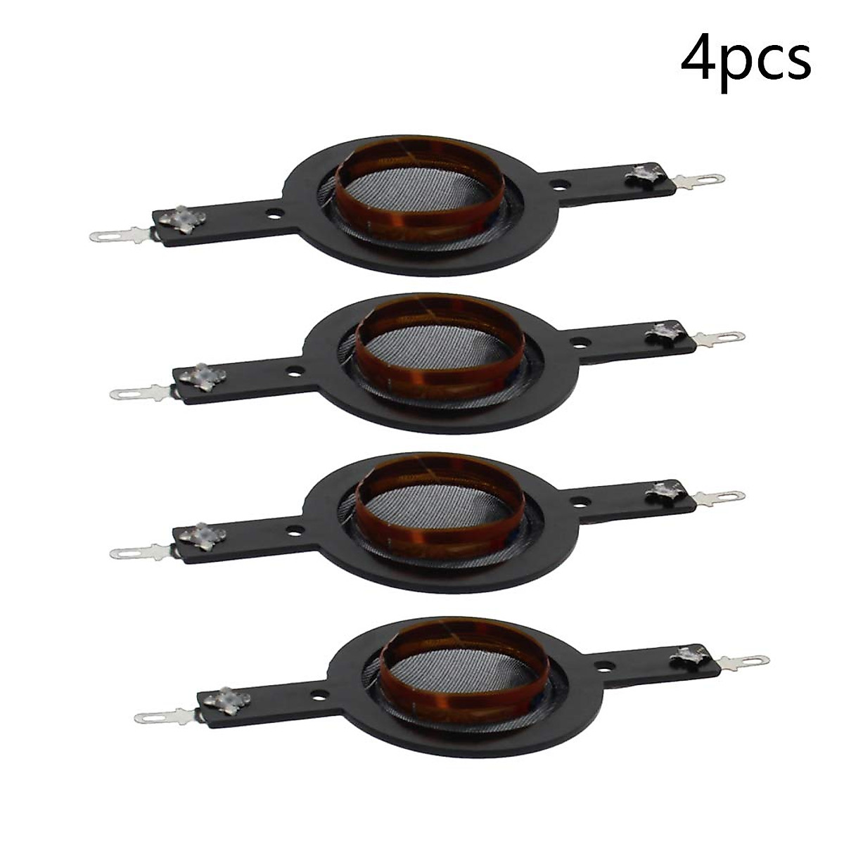 Heyiarbeit 4Pcs 25.5mm/1.00" Tweeter Voice Coil Audio Speaker High Tone Silk Film Rack Dome Tweeter Accessory for Audio Replacement Black