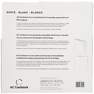12 x 12-inch White AC Cardstock Pack by American Crafts | Includes 60 sheets of heavy weight, textured white cardstock