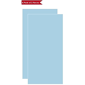 Light Blue Plastic Tablecloths 2 Pack Disposable Table Covers 54 x 108 Inch Baby Shower Party Tablecovers PEVA Sky Blue Table Cloths for BBQ Picnic Birthday Wedding Parties 8 ft Rectangle Table Use